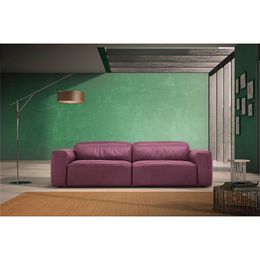 Egoitaliano 2,5-Sitzer &raquo;Beverly, Designsofa mit erstklassigem Sitzkomfort und tollen Details&laquo; Breite 242 cm, verstellbare Kopfteile lila B/H/T: 242cm x 95cm x 