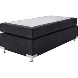 Westfalia Schlafkomfort Boxspringbett &raquo;Holland&laquo; ohne Kopfteil, frei im Raum stellbar schwarz Microvelours (100% Polyester) Microvelours Kaltschaum-Topper, Liegefl&auml;che B/L: 