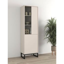 OTTO home Vitrine &raquo;Loft, H&ouml;he 180 cm, moderne Standvitrine mit 2 T&uuml;ren, Metallkufen&laquo; Hochschrank mit viel Stauraum, Glast&uuml;r und verstellbaren 