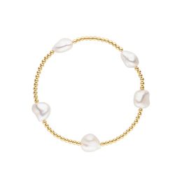 Firetti Damen Armband &raquo;Schmuck Geschenk Armschmuck Armkette Perlenarmband&laquo; Made in Germany - mit S&uuml;&szlig;wasserzuchtperle gold 18cm, Perlen Silber 925 (