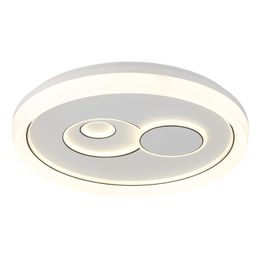 Globo LIGHTING Deckenleuchte &raquo;RUIZ I&laquo; LED-Modul 1 Stk. Deckenleuchte Wei&szlig;, Opal/Kunststoff Schwarz, dimmbar, LED 36W 1, &Oslash; 49cm H: 7cm, 1 Stk.