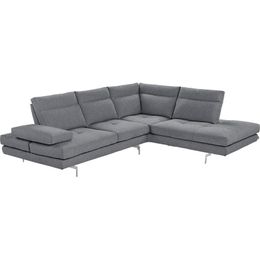 Calia italia Ecksofa &raquo;Toby Wing, B/T: 288/232 cm, Multifunktionssofa, Designsofa, L-Form&laquo; Sitztiefenverstellung und Armteilfunktion, F&uuml;&szlig;e chrom 