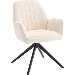 Home Affaire Drehstuhl &raquo;Campanet&laquo; () 2 Stk.moderner Drehstuhl mit gepolsterten Armlehnen und Stoffbezug beige B/H/T: 64cm x 89cm, 2 Stk., Boucl&eacute;, 