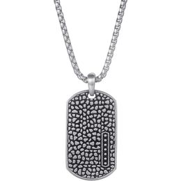 Firetti Herren Kette mit Anh&auml;nger &raquo;Schmuck Geschenk Edelstahl Halsschmuck Halskette Dog Tag Reptil&laquo; schwarz Edelstahl, L: 52 B: 2,5mm