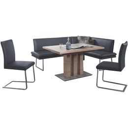 K+w Komfort & Wohnen K+W Komfort & Wohnen Essgruppe &raquo;Santos III&laquo; 4 Stk. tlg. gepolsterte Eckbank und St&uuml;hle, langer Schenkel rechts oder links blau B/H/T: 205cm x 86cm x 