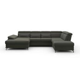 Sit & More sit&more Wohnlandschaft &raquo;Cabrio U-Form, B: 359 cm, mit Sitztiefen-, Arm- & Kopfteilverstellung&laquo; 3 Nierenkissen, Federkern, optional Schlaffunktion und