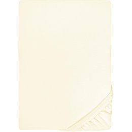 Biberna Spannbettlaken &raquo;Conny&laquo; hochwertiges Jersey-Elasthan geeignet f&uuml;r Wasser- und Boxspringbetten beige Jersey-Elasthan, Obermaterial: 95% Baumwolle, 5% 
