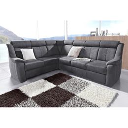 Sit & More sit&more Ecksofa &raquo;Basel L-Form&laquo; wahlweise mit Relaxfunktion grau Altara Nubuck , Luxus-Microfaser (100% Polyester;PRIMABELLE -Microfaser, Luxus-
