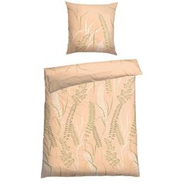 Schiesser Bettw&auml;sche &raquo;Annic aus weicher Baumwolle in floralem Dessin&laquo; 2 Stk. MADE IN GREEN by OEKO-TEX beige Renforc&eacute;, Obermaterial: 100% Baumwolle B/L: 135cm x