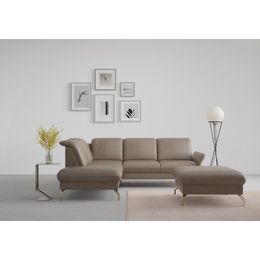 Sit & More sit&more Ecksofa &raquo;Fashion L-Form&laquo; wahlweise mit Kopfteilverstellung, Vorziehsitz, motorisch, Nickelf&uuml;&szlig;e grau B/H/T: 250cm x 84cm x 207cm, Luxus-