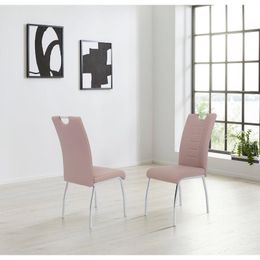 Hela Esszimmerstuhl &raquo;Andrea&laquo; (Set) 2 Stk.2 oder 4 St&uuml;ck braun 97% Polyurethan, 3% Baumwolle;Kunstleder B/H/T: 43cm x 100cm x 64cm, 2 Stk., Kunstleder