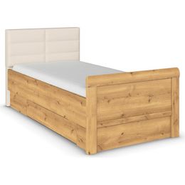 Rauch Stauraumbett &raquo;Bett Einzelbett Stollenbett Bettk&auml;sten EVELYN&laquo; in Komforth&ouml;he mit Polsterkopfteil sowie Schubladen MADE IN GERMANY braun 
