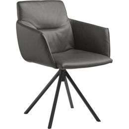 Musterring Polsterstuhl &raquo;JustB! SP500&laquo; () 1 Stk.mit Armlehne, wahlweise mit Drehfunktion, Stativgestell in schwarz grau 1 Stk., Longlife Xtra-Leder Z69, drehbar 