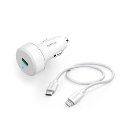 Hama Smartphone-Ladeger&auml;t &raquo;Auto Schnellladeger&auml;t mit Ladekabel Lightning, PD, 20W, 1 m, Wei&szlig;&laquo; wei&szlig; Intelligentes und sicheres Laden: &Uuml;berlade-, 