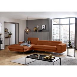 W.Schillig Ecksofa &raquo;piedroo, Designsofa mit tollem Sitzkomfort, bequem und elegant, L-Form&laquo; Kopfteilverstellung, wahlweise mit Sitztiefenverstellung, 