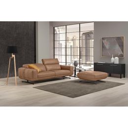 Egoitaliano 2,5-Sitzer &raquo;Gloria, super bequem und hochwertige Verarbeitung, edles Design&laquo; beidseitig verstellbare R&uuml;ckenelemente, mit Metallf&uuml;&szlig;en braun Leder 