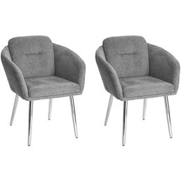 LeGer Home by Lena Gercke Esszimmerstuhl &raquo;Fleur&laquo; (Set) 2 Stk.Strukturstoff, ergonomisches Design, gesteppte R&uuml;ckenlehne silber Polyester B/H/T: 65cm x