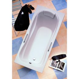 Ottofond Badewanne &raquo;Jamaica&laquo; H&ouml;he 40 cm verstellbare F&uuml;&szlig;e mit Fu&szlig;gestell, Ablaufgarnitur, Nackenkissen und Griffe wei&szlig; Sanit&auml;racryl Einheitsgr&ouml;&szlig;e