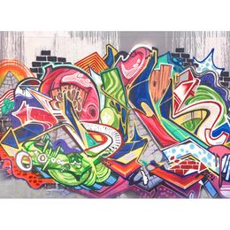 Livingwalls living walls Fototapete &raquo;Designwalls Graffiti&laquo; glatt Vlies, Wand, Schr&auml;ge, Decke bunt Vlies B/L: 3,5m x 2,55m