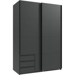 wimex Schwebet&uuml;renschrank &raquo;Emden&laquo; Mit Au&szlig;enschubk&auml;sten grau B/H/T: 135cm x 198cm x 64cm, Schubladen: 3 Stk. T&uuml;ren: 2 Stk.