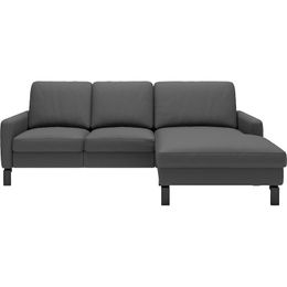 Home Affaire Ecksofa &raquo;Lecce, L-Form, Federkernpolsterung, Breite 224 cm&laquo; inkl. saugroboterfreundliche H&ouml;he & schmale Armlehnen grau 100% Leder B/H/T: 