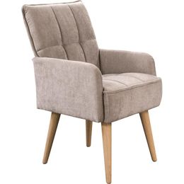 exxpo - sofa fashion Armlehnstuhl &raquo;Latte&laquo; () beige B/H/T: 58cm x 94cm x 69cm, Chenilleoptik