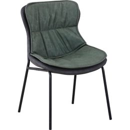 Kayoom Polsterstuhl () 1 Stk.pflegeleicht, bequem, angenehme Sitzfl&auml;che, mit trendigen Ziern&auml;hten gr&uuml;n Eisen, Kunstleder B/H/T: 54cm x 84cm x 64cm, 1 Stk.