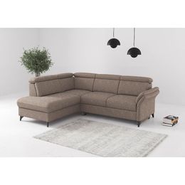 Sit & More sit&more Ecksofa &raquo;Glendale, L-Form&laquo; inkl. Kopfteilverstellung, wahlweise mit Vorziehsitz und Bettkasten braun 100% Polyester B/H/T: 247cm x 84cm x 