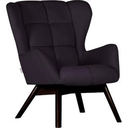 GUTMANN FACTORY Sessel &raquo;Luna&laquo; Gestell antikfarben oder eiche natur grau Flachgewebe Polyester, Beine antikfarben, B/H/T: 75cm x 86cm x 90cm