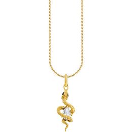 Thomas Sabo Damen Thomas Sabo Kette mit Anh&auml;nger &raquo;Schlangen-Optik Tempting Romance&laquo; mit Zirkonia (synth.) gold 45, Silber 925 (recycelt), B: 8,5mm