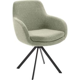 Musterring Esszimmerstuhl &raquo;Tavia&laquo; (Set) 2 Stk.Stativgestell Eisen schwarz, Drehfunktion optional, diverse Farben gr&uuml;n B/H/T: 62cm x 86cm x 66cm, 2 Stk., Chenille
