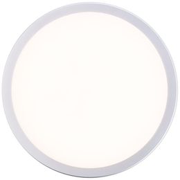 Brilliant Au&szlig;en-Deckenleuchte &raquo;Devora&laquo; 1 Stk. Warmwei&szlig; Au&szlig;enbereich oder Badezimmer 1600 Lumen, 3000 Kelvin, warmwei&szlig; &Oslash; 28cm silber 1, &Oslash; 28cm H: 5,7cm, 1 Stk.