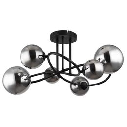 Globo LIGHTING LED Deckenleuchte &raquo;RIHA&laquo; G9 1 Stk. Warmwei&szlig; Deckenlampe, Glas, Design Leuchte, Wohnzimmer schwarz 1 Stk.