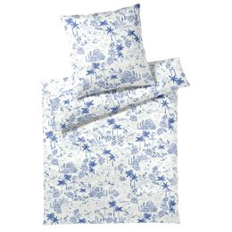 Elegante Bettw&auml;sche &raquo;Positano&laquo; 2 Stk. angenehmes Hautgef&uuml;hl blau Mako-Satin, Obermaterial: 100% Baumwolle B/L: 135cm x 200cm, 1 Stk., 1 Stk., Mako-Satin, B/L: 