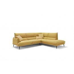 Egoitaliano Ecksofa &raquo;FUNNY, hochwertiges & aktuelles Design, bequeme R&uuml;ckenlehne, L-Form&laquo; toller Sitzkomfort, hochwertiger Strukturmix-Bezug, Breite 265cm gelb 48