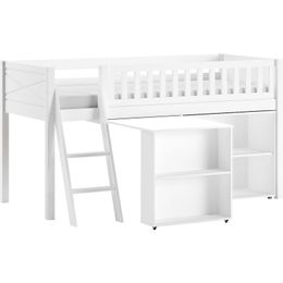 Vipack Spielbett Made in Europe, mit viel Funktion auf kleinem Raum, LF 90x200 cm, Kiefer wei&szlig; lackiert wei&szlig; Das Bett ist Kiefer massiv;Die Beim&ouml;bel MDF 