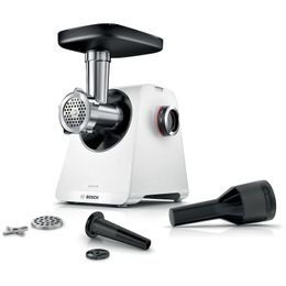 Bosch Fleischwolf &raquo;Serie 4 MFWS420W, 1900 W Blockierlei., 2 Fl&uuml;gel-Messer, 2 Stufen, wei&szlig;&laquo; 500 W Metallkupplung, Wurststopfer, 10 J Motorgarantie, 