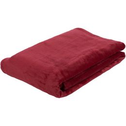 G&ouml;zze Wohndecke &raquo;Memphis&laquo; in tollen Unifarben, Kuscheldecke rot Polyester B/L: 180cm x 220cm