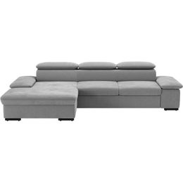 Sit & More sit&more Ecksofa &raquo;Alcudia L-Form&laquo; wahlweise mit Schlaffunktion grau 100% Polyester B/H/T: 286cm x 73cm x 174cm, Luxus-Microfaser Euphoria, Recamiere 