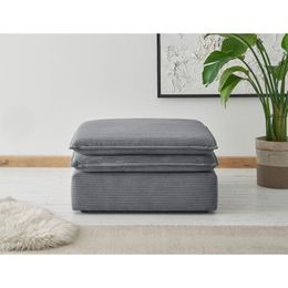 Home Affaire Hocker &raquo;PIAGGE&laquo; Hochwertiger Cord, passend zum Loveseat PIAGGE grau Webvelours