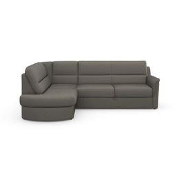 Sit & More sit&more Ecksofa &raquo;Panini L-Form&laquo; wahlweise mit Vorziehsitz und Bettkasten braun B/H/T: 243cm x 87cm x 155cm, Luxus-Microfaser Euphoria, Ottomane links