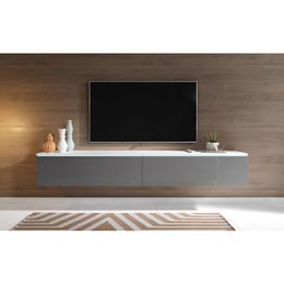 Home Affaire Lowboard &raquo;LOWBOARD VERA, wahlweise mit oder ohne Beleuchtung&laquo; Modernes griffloses TV-Board, 180 cm TV-Schrank, stehend und h&auml;ngend wei&szlig; B