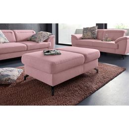 Sit & More sit&more Hocker &raquo;Percy&laquo; Fu&szlig;h&ouml;he 12 cm, mit Klappfunktion, wahlweise in 2 Fu&szlig;farben rosa B/H/T: 114cm x 43cm x 71cm, Feinstruktur,mit schwarzem 