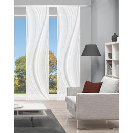 Vision S Schiebegardine &raquo;LAURINA 2er SET&laquo; Paneelwagen 2 Stk. tlg. Schiebevorhang Digidruck 2er Set LAURINA grau Polyester 260cm, Paneelwagen, 60cm