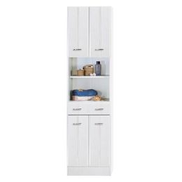 Welltime Hochschrank &raquo;Rallye&laquo; Breite 50 cm, mit 4 T&uuml;ren wei&szlig; Holzwerkstoff, MDF B/H/T: 50cm x 190cm x 34cm, Schubladen: 1 Stk. T&uuml;ren: 4 Stk.