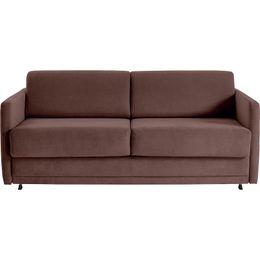 ATLANTIC HOME COLLECTION Schlafsofa &raquo;Limone&laquo; f&uuml;r Dauerschl&auml;fer geeignet inklusive hochwertige Matratze braun B/H/T: 178cm x 82cm x 93cm, Struktur soft