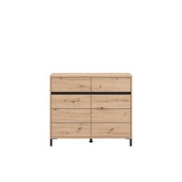 Home Affaire Kommode &raquo;Marron f&uuml;r Wohnzimmer, Flur, Schlafzimmer&laquo; Breite 106 cm, mit 2 Schubladen, hinter T&uuml;ren 4 F&auml;cher schwarz B/H/T: 106cm x 90cm x 