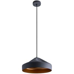 Paco Home Pendelleuchte &raquo;HURLEY T&laquo; E27 H&auml;ngelampe Esszimmer K&uuml;chenlampe H&auml;ngend Esstischlampe Innen Gold grau 1, &Oslash; 36cm H: 170,5cm