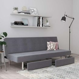 Schlafsofa &raquo;Erica&laquo; Daybed mit aufklappbarer Liegefl&auml;che grau B/H/T: 190cm x 74cm x 82cm, Microfaser
