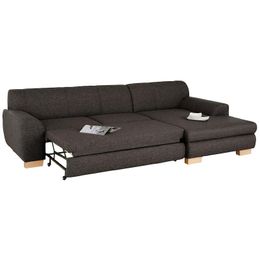 Home Affaire Ecksofa &raquo;Nika L-Form&laquo; Polsterecke, Struktur fein oder Melrose/Struktur, mit Bettfunktion braun Struktur fein (100% Polyester);100% 